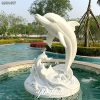 Outdoor Marble Dolphin Statue Pool Decoration for Sale