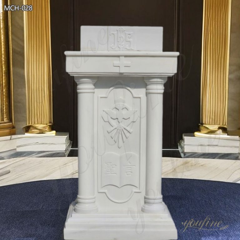 Pure Natural White Marble Pulpit for Church - YouFine