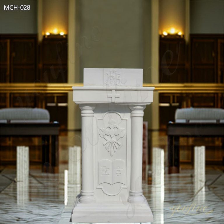 Pure Natural White Marble Pulpit for Church - YouFine