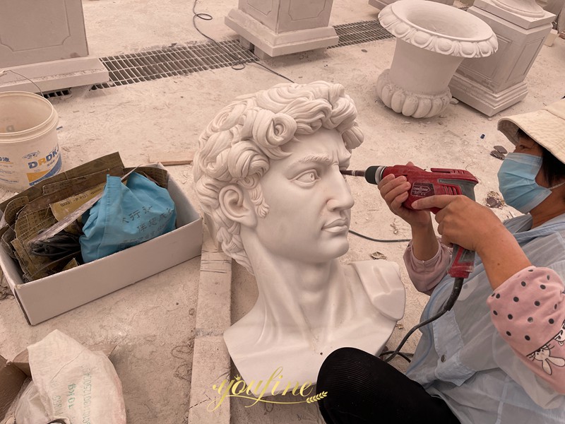 High Quality Marble Bust of David Statue for Sale Factory Supply