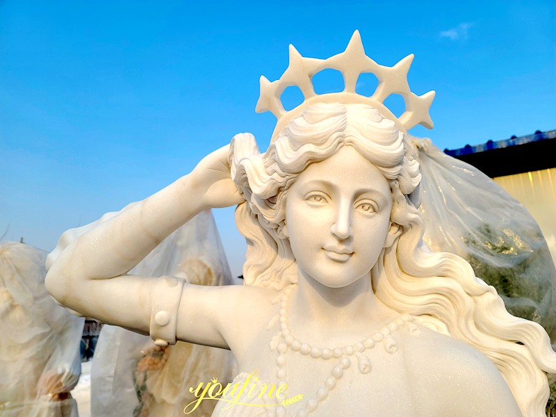 Outdoor Life Size Realistic Marble Mermaid Sculpture for Sale