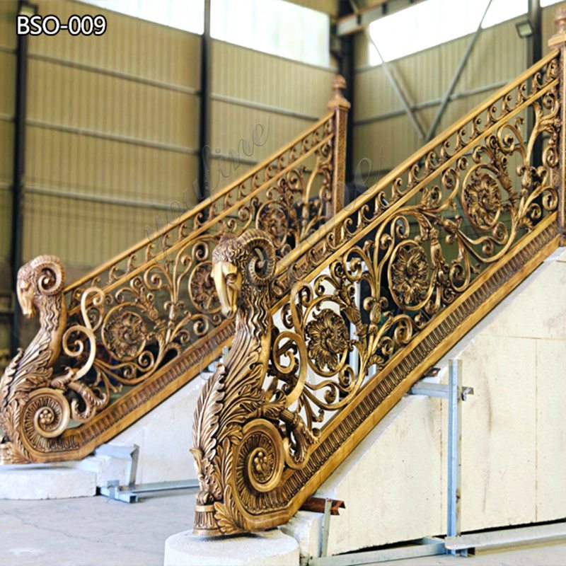 Bronze Rams Head Staircase Railings Homes Stairwell Architecture ...