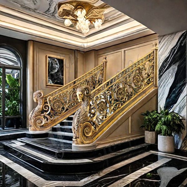 Bronze Rams Head Staircase Railings Homes Stairwell Architecture ...