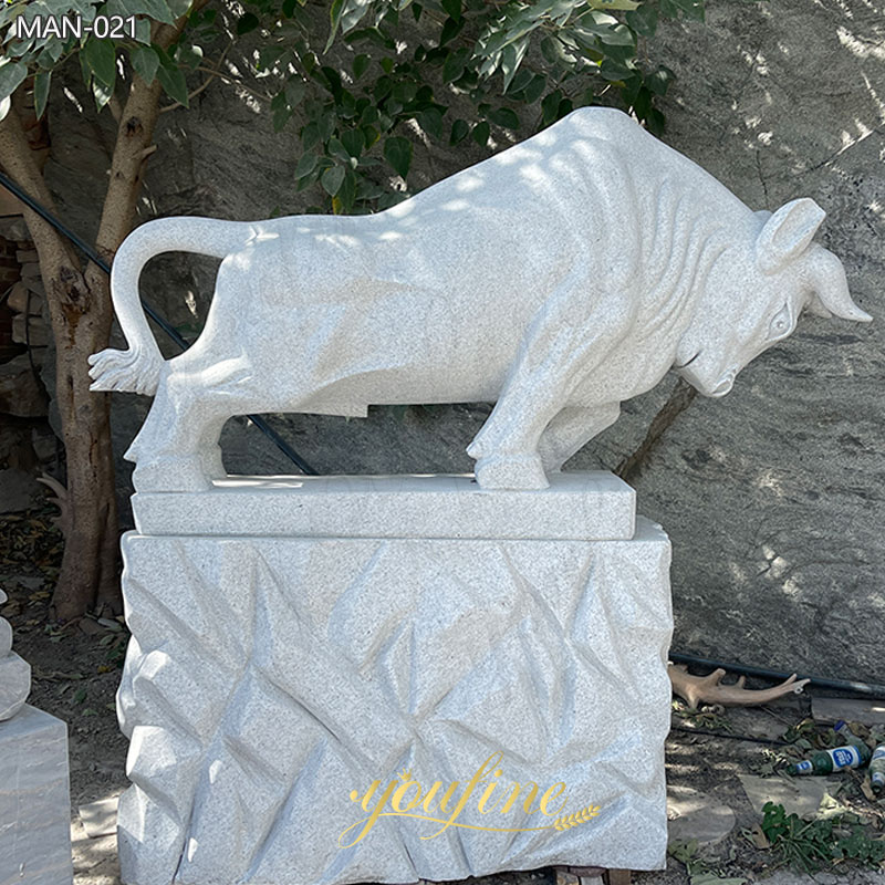 Outdoor Stone Ox Sculpture for Park Decoration Factory Supply