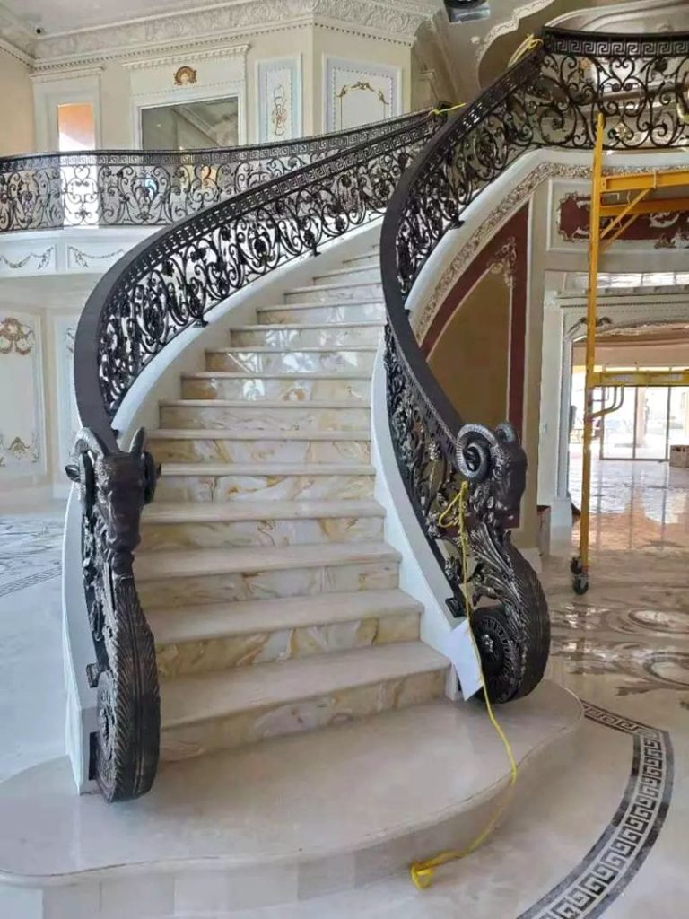 Bronze Rams Head Staircase Railings Homes Stairwell Architecture ...