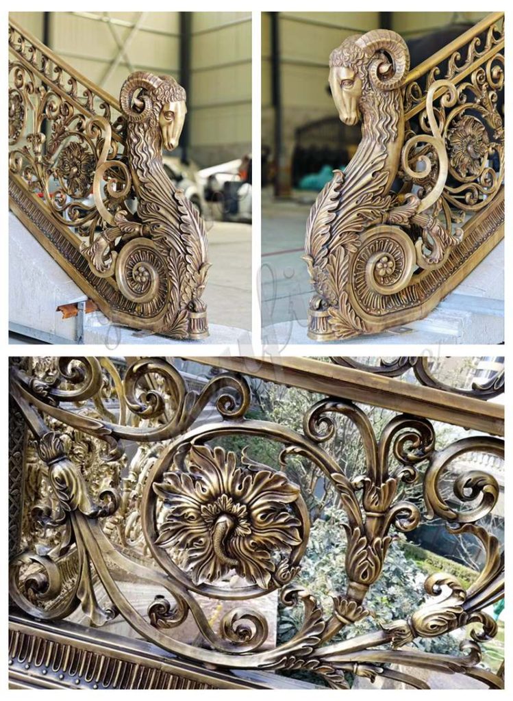 Bronze Rams Head Staircase Railings Homes Stairwell Architecture ...