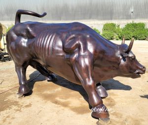 Bronze Chicago Bull Statue-Garden Art Sculpture-78 Inch