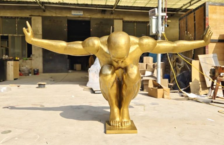 Life Size Bronze Diving Man Sculpture Swimmer Sports Statue Wholesale ...