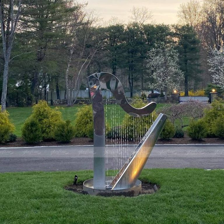 Modern Outdoor Metal Water Fountain Harp Sculpture for Sale CSS-250