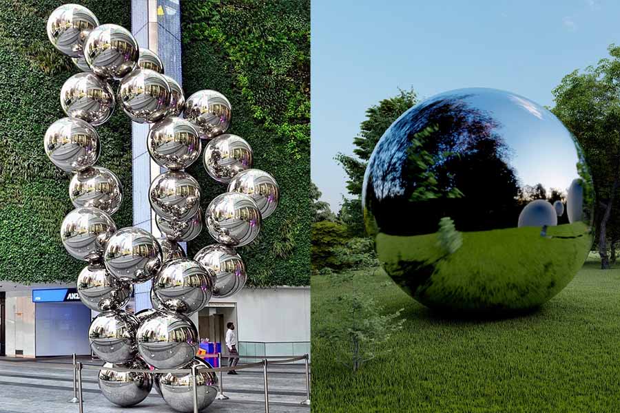 Scrap Metal Art Sculptures Sphere Metal Sculpture Ball Garden Steel