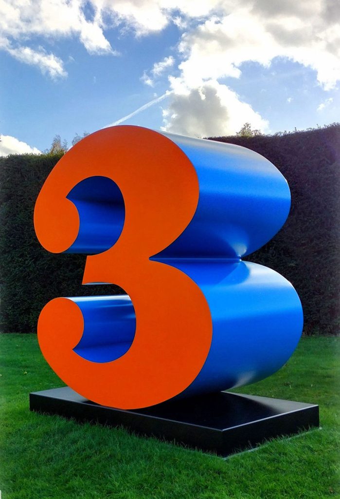 Modern Stainless Steel Number Sculpture
