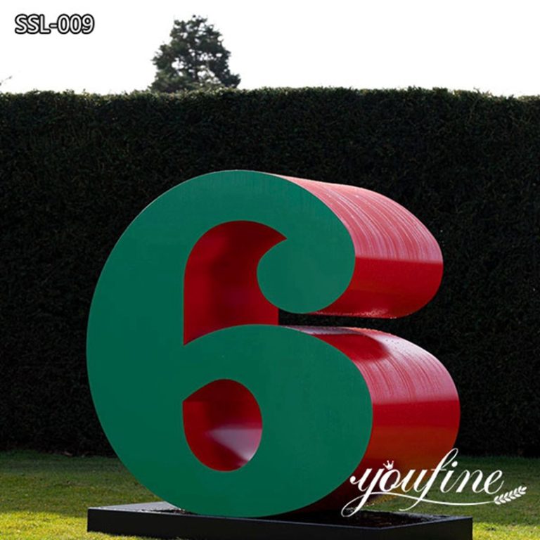 Modern Stainless Steel Number Sculpture