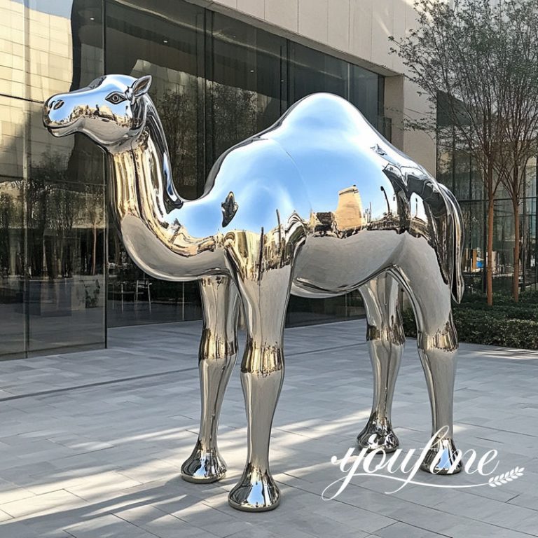 Geometric Large Stainless Steel Camel Sculpture - YouFine