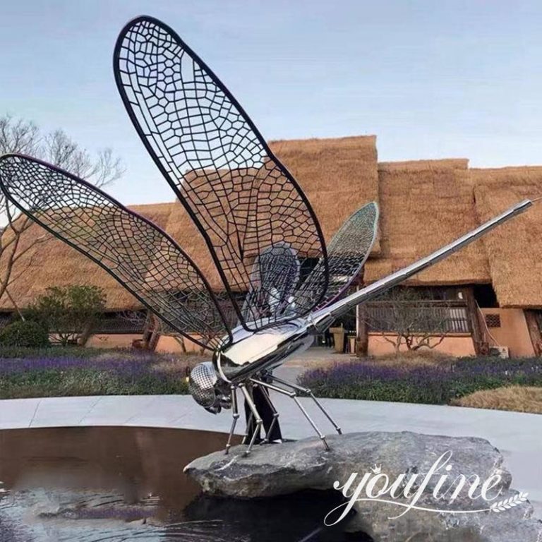 Large Metal Dragonfly Garden Sculpture