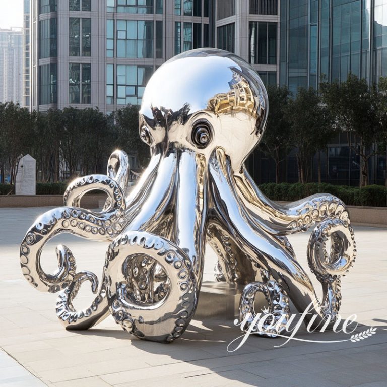 Mirror Polished Metal Octopus Sculpture