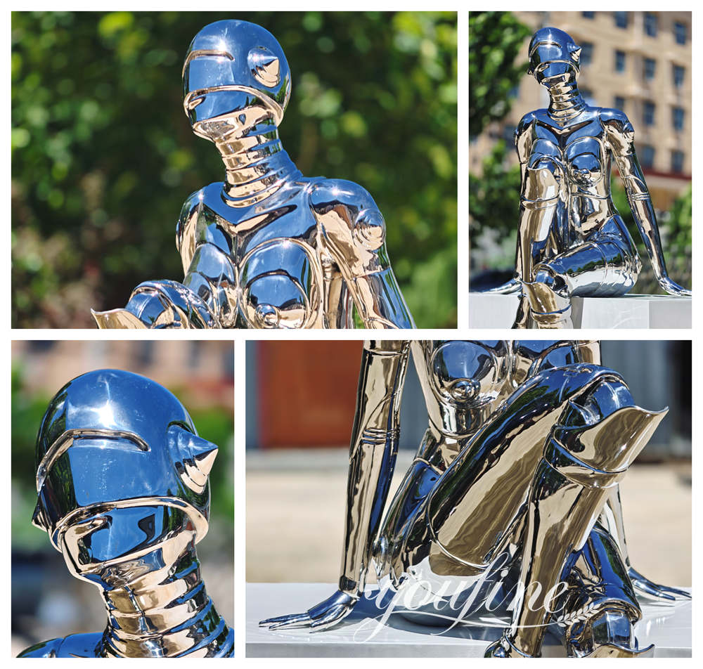 Large Stainless Steel Metal Robot Sculpture