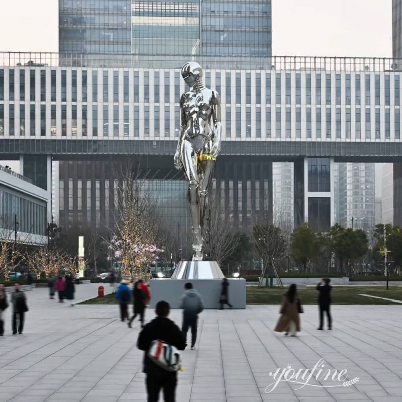 Large Stainless Steel Metal Robot Sculpture