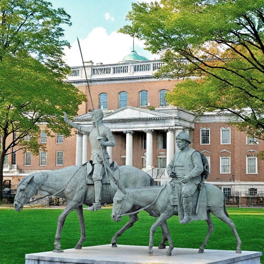 Antique Bronze Don Quixote and Sancho Panza Statue