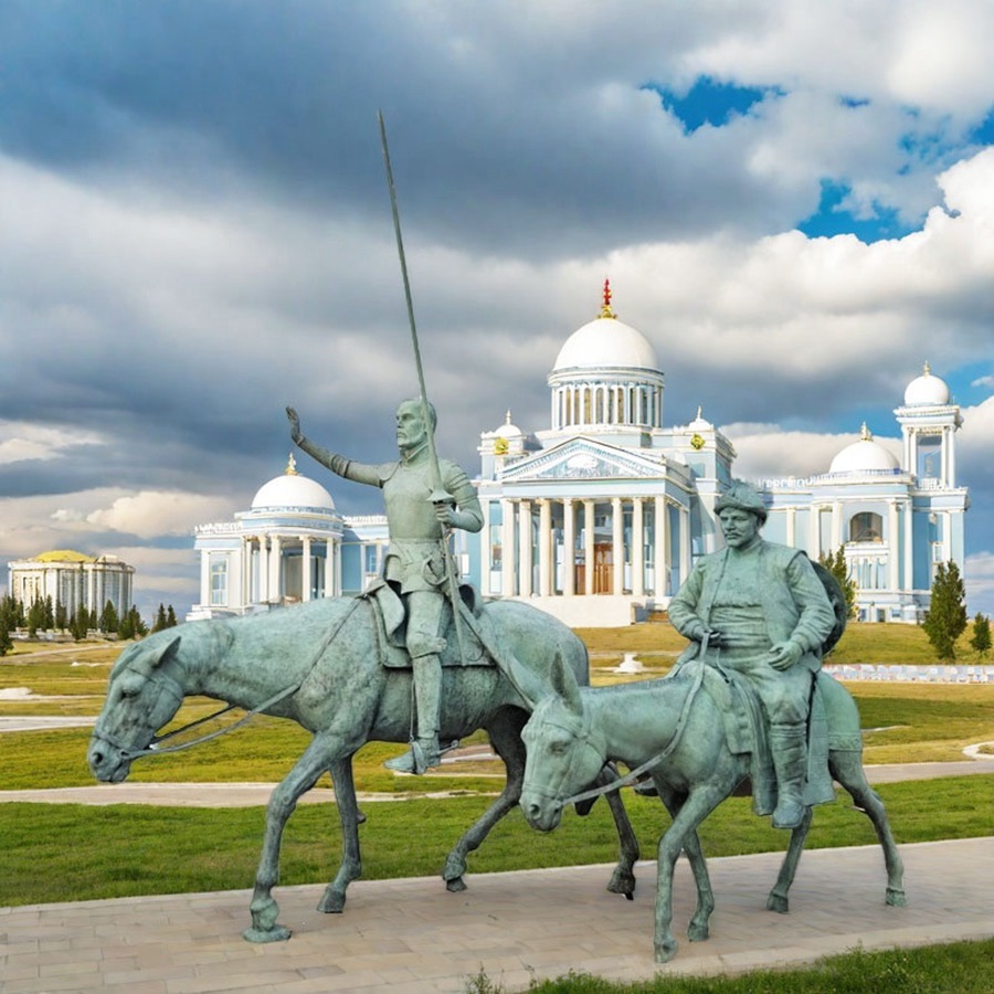 Antique Bronze Don Quixote and Sancho Panza Statue