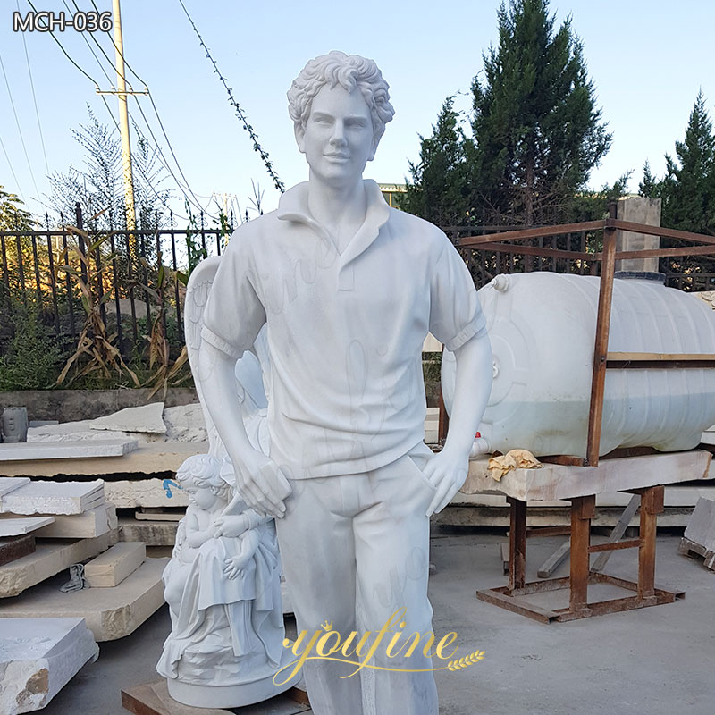 Life Size Painted Marble Carlo Acutis Statue