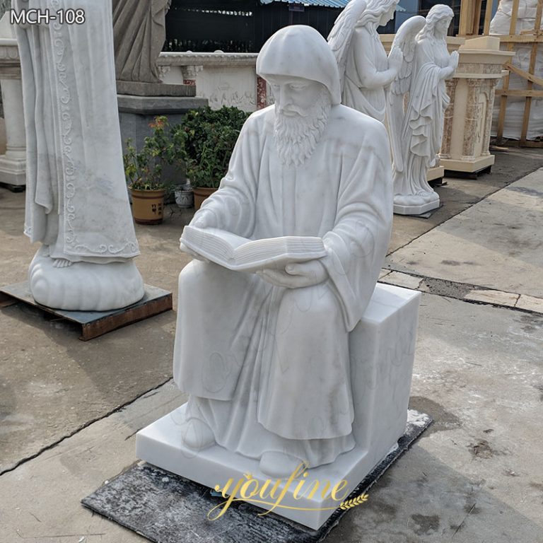Life Size Marble Sitting St Charbel Statue