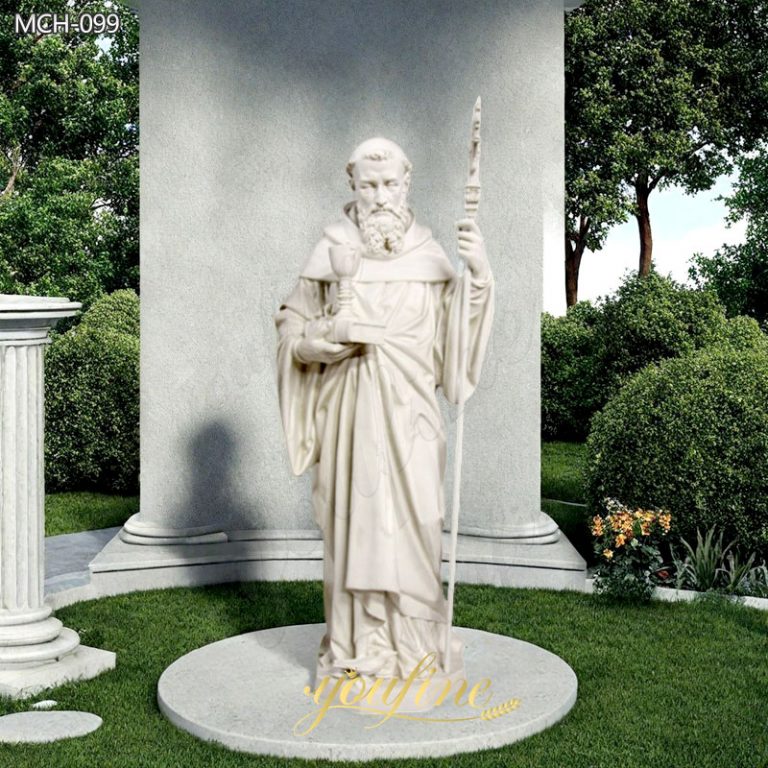 Outdoor Marble St. Benedict Statue for Sale