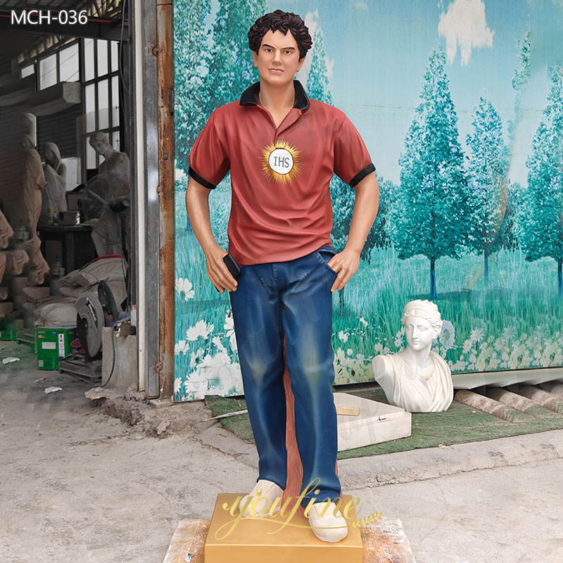 Life Size Painted Marble Carlo Acutis Statue