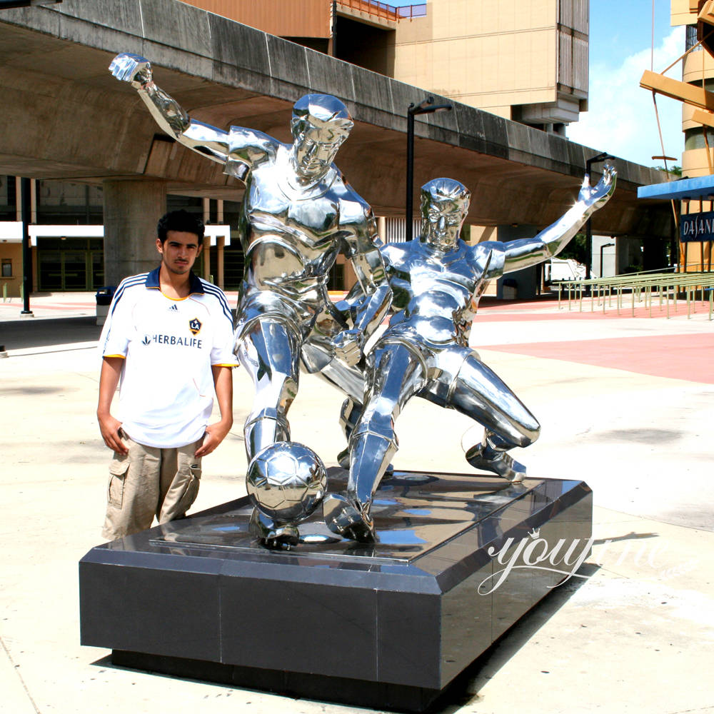 Custom Life Size Stainless Steel Soccer Player Sculpture