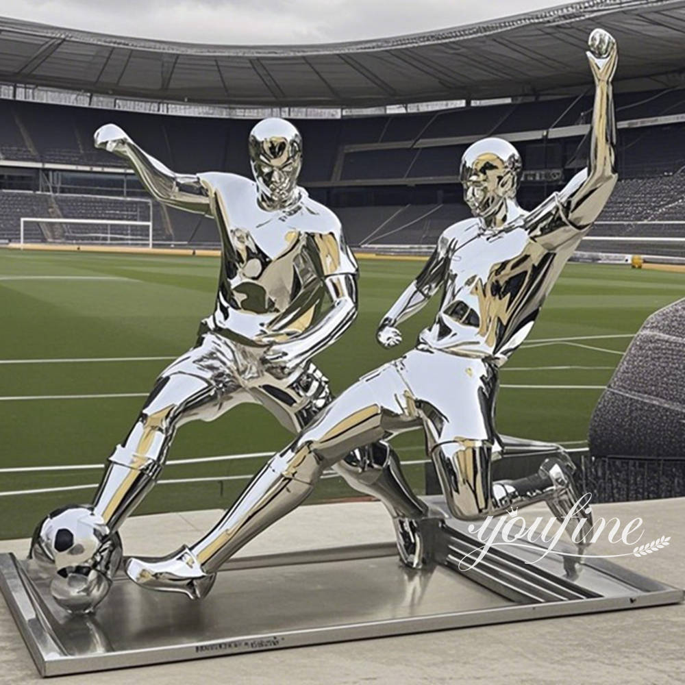 Custom Life Size Stainless Steel Soccer Player Sculpture