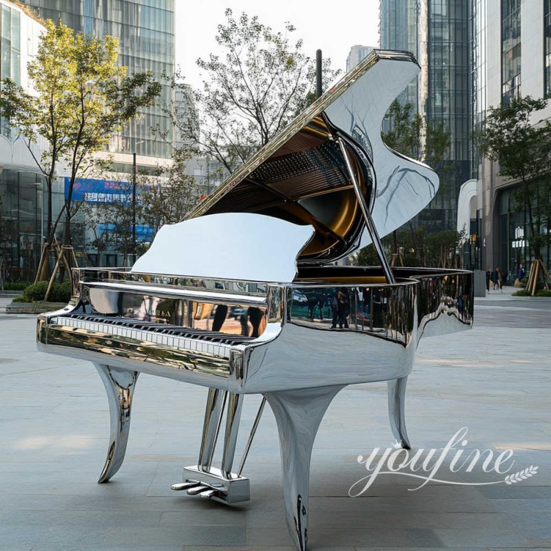 6 Creative Stainless Steel Music Instrument Sculptures