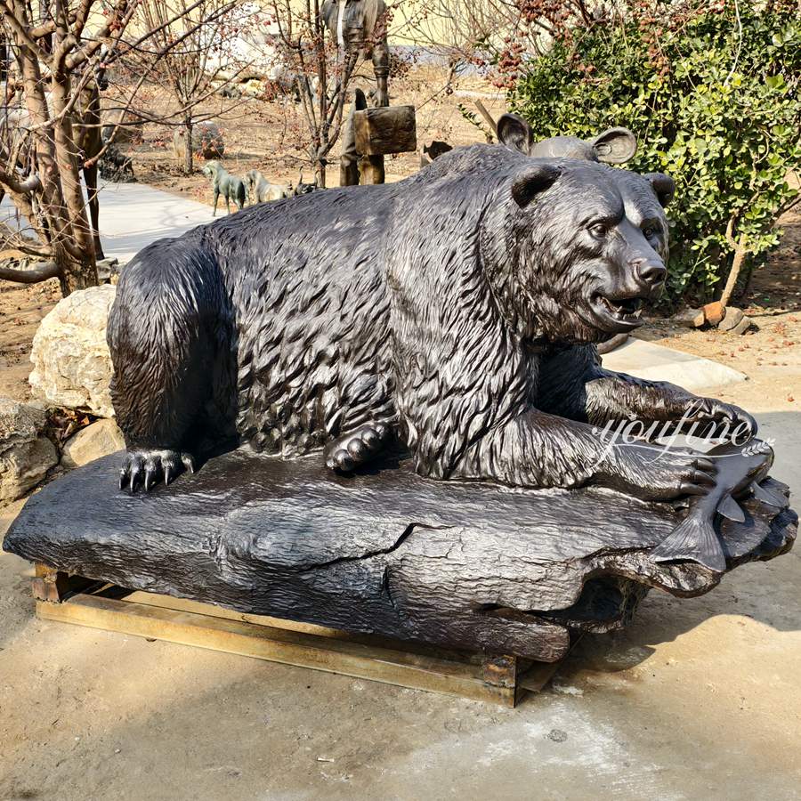 Bear with Fish Statue