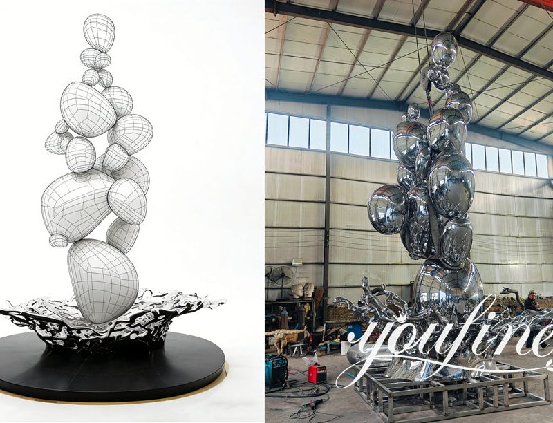 7.5m Stainless Steel Cascade of Spheres Sculpture Project for Abu Dhabi ...